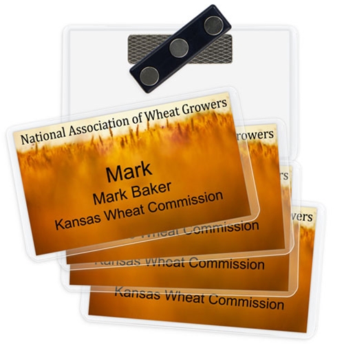 3 1/2" x 2" Business Card Holder-3 TP Magnet - 10 pack - Name Badge ...