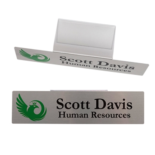 Metal Full Color Name Plate with Cubicle Hanger - Name Badge Productions